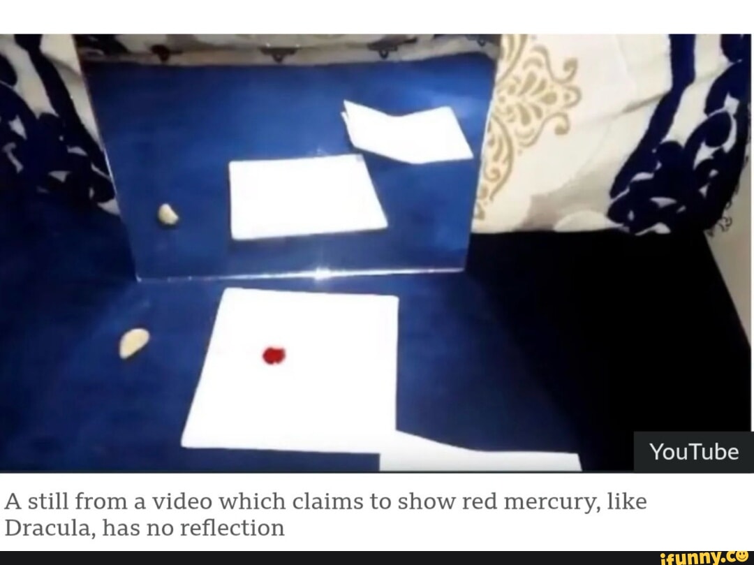 YouTube A still from a video which claims to show red mercury, like ...