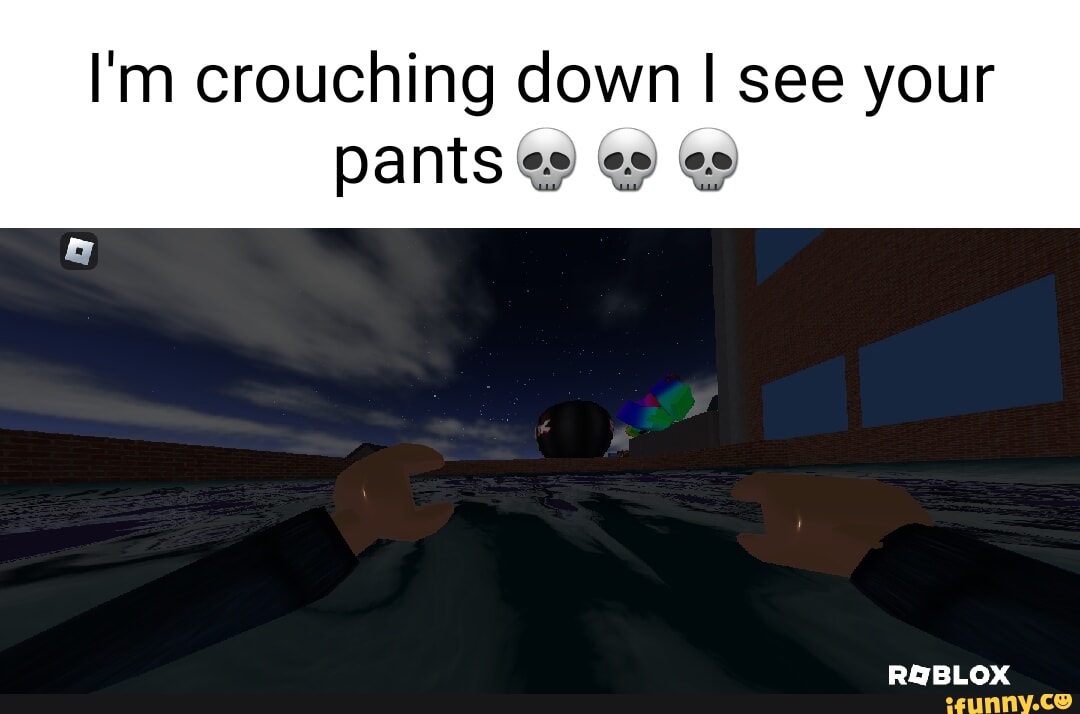 I'm crouching down I see your pants es es RSBLOX - iFunny