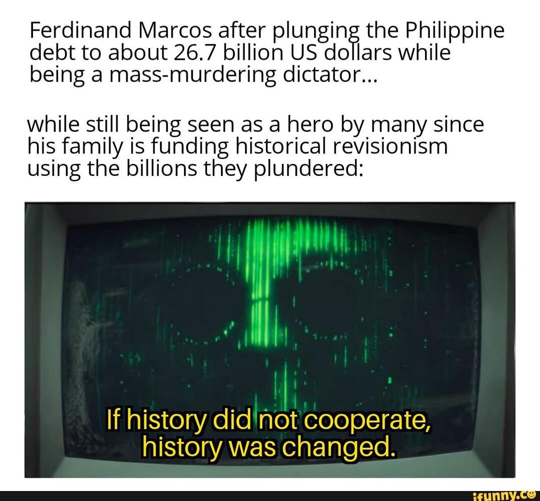Ferdinand Marcos after plunging the Philippine debt to about 26.7 ...