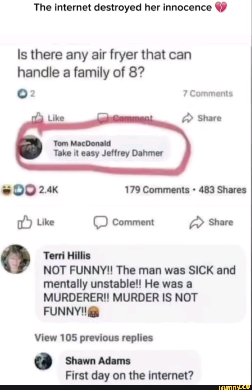 The internet destroyed her innocence Is there any air fryer that can ...