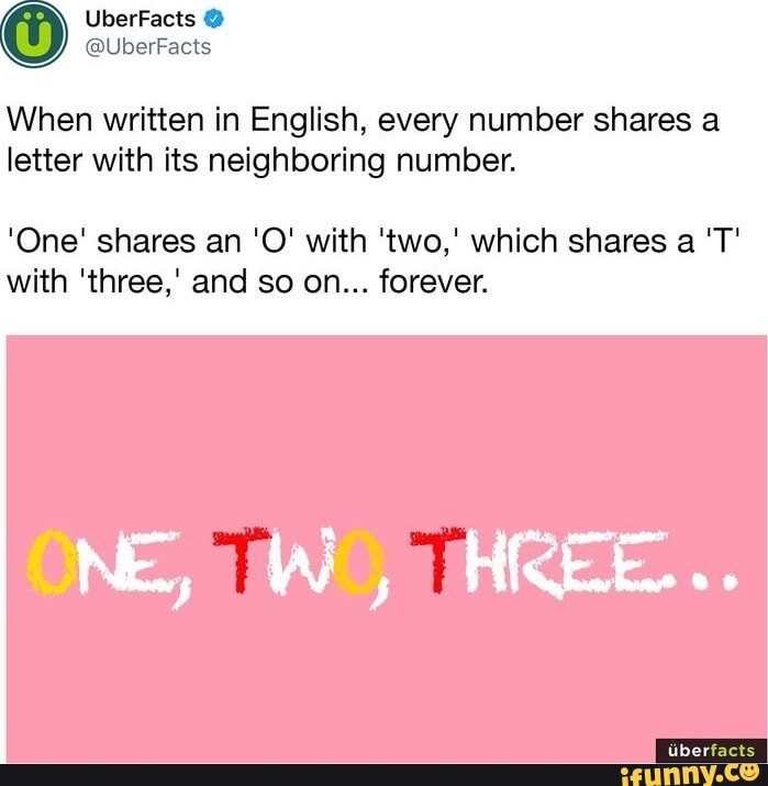 When written in English, every number shares a letter with its ...