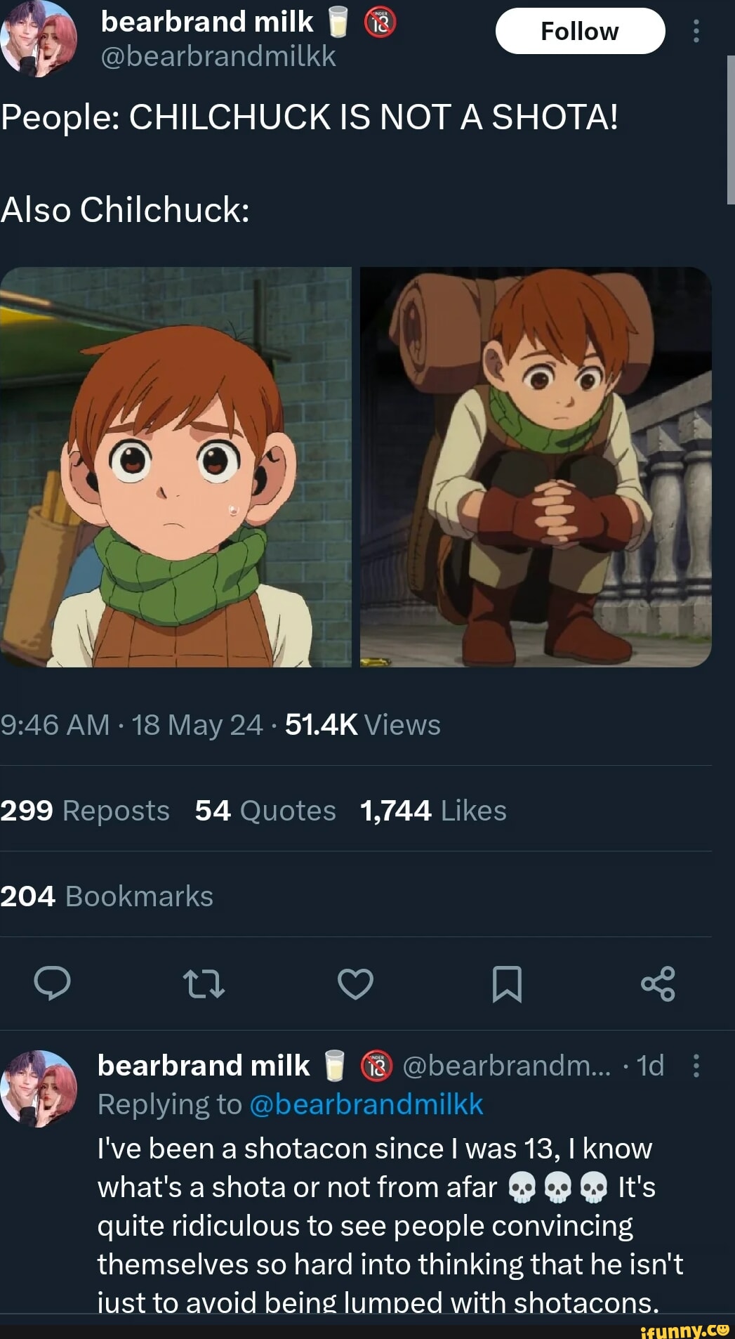 Bearbrand milk @ @bearbrandmilkk People: CHILCHUCK IS NOT A SHOTA! Also ...