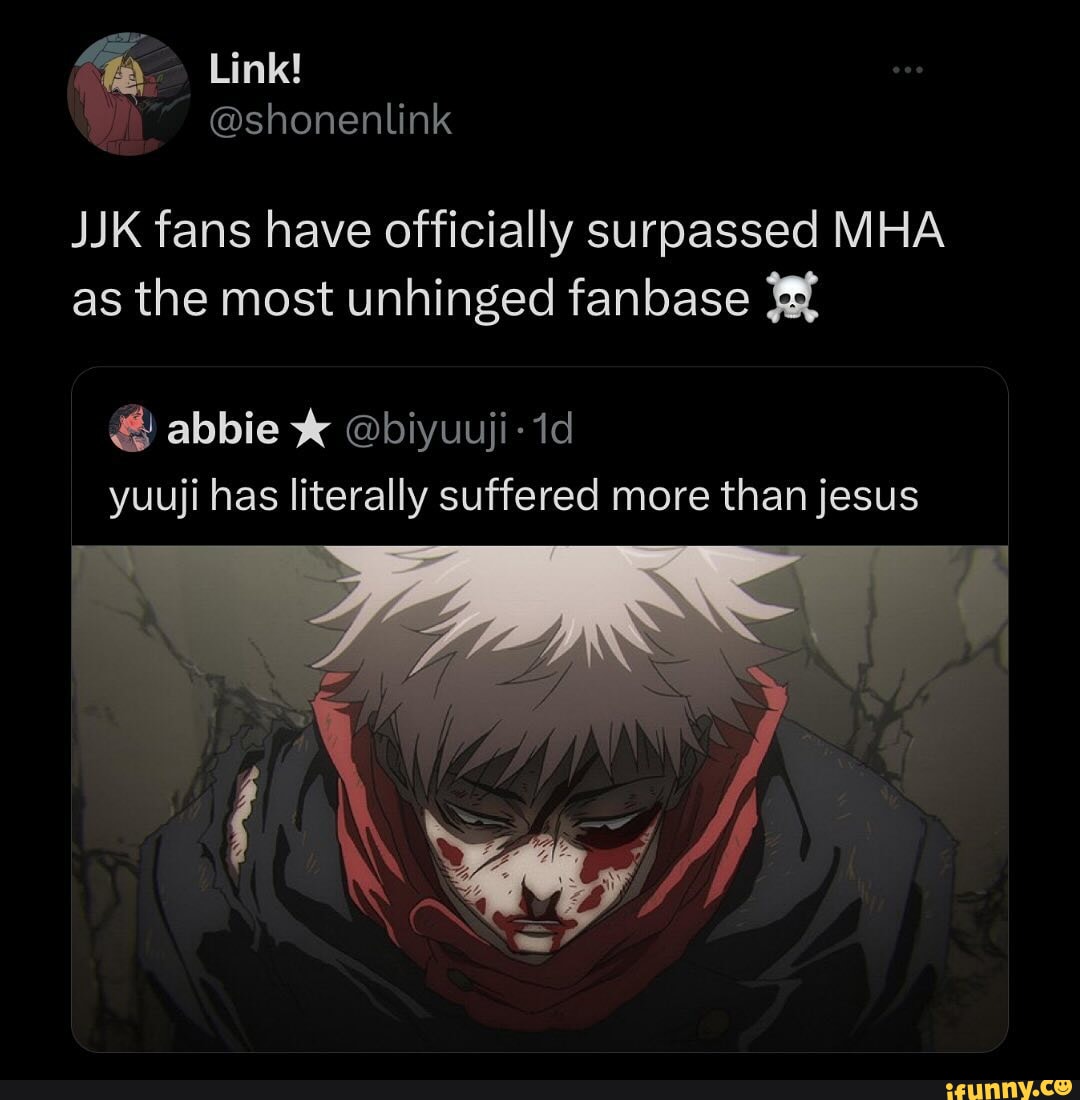 Link! yy) @shonenlink JJK fans have officially surpassed MHA as the ...