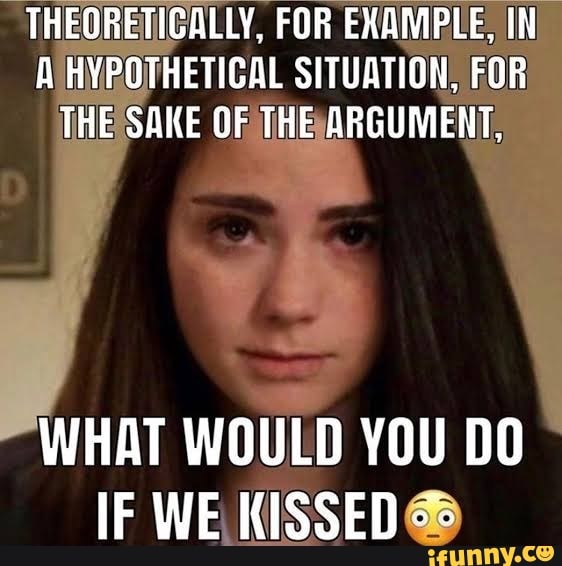 THEORETICALLY, FOR EXAMPLE, IN A HYPOTHETICAL SITUATION, FOR THE SAKE ...