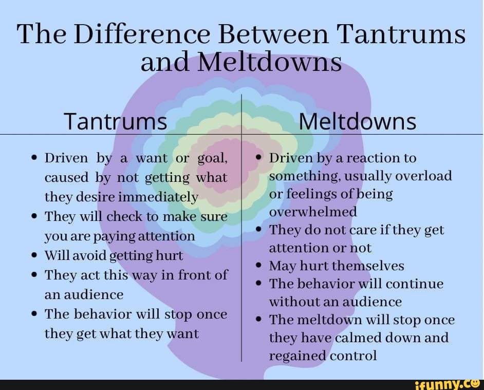 The Difference Between Tantrums and Meltdowns Tantrums Meltdowns Driven ... The Difference Between Tantrums and Meltdowns Tantrums Meltdowns Driven ...