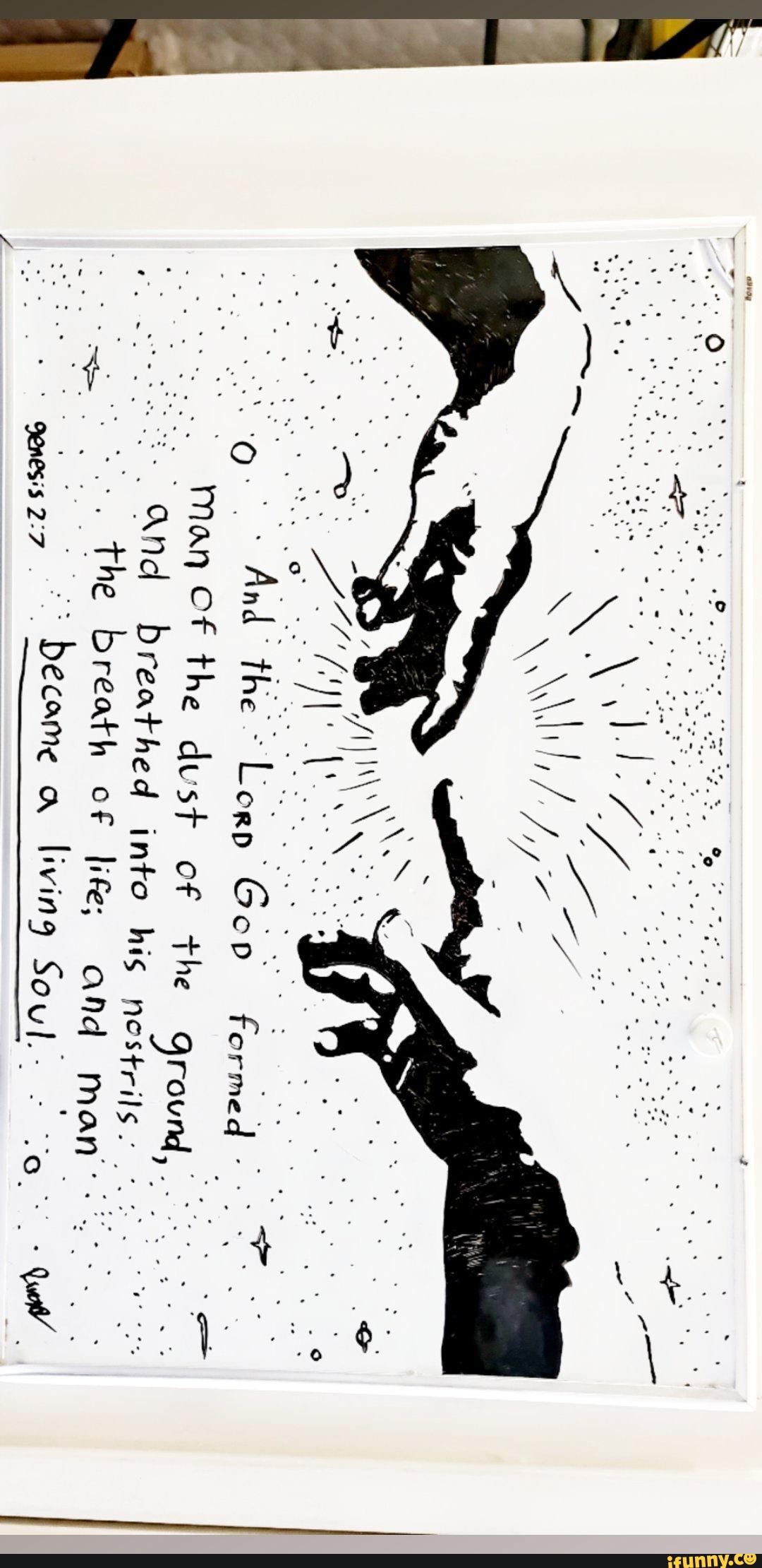 God and Adam - And Man cf Dreathed the the the the the the the the dust ...