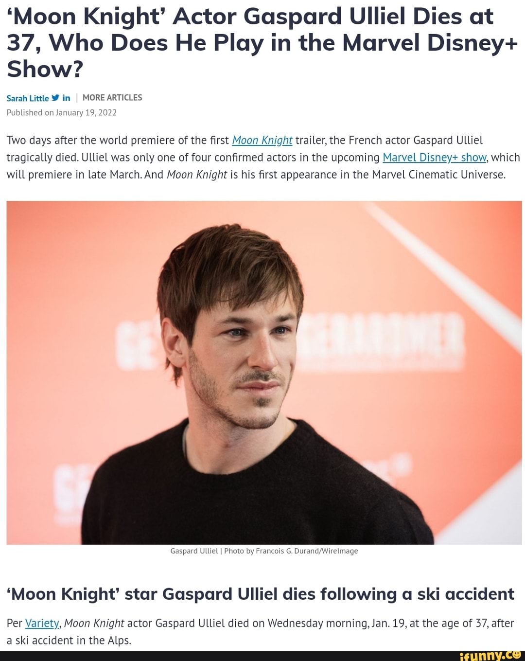 'Moon Knight' Actor Gaspard Ulliel Dies at 37, Who Does He Play in the ...