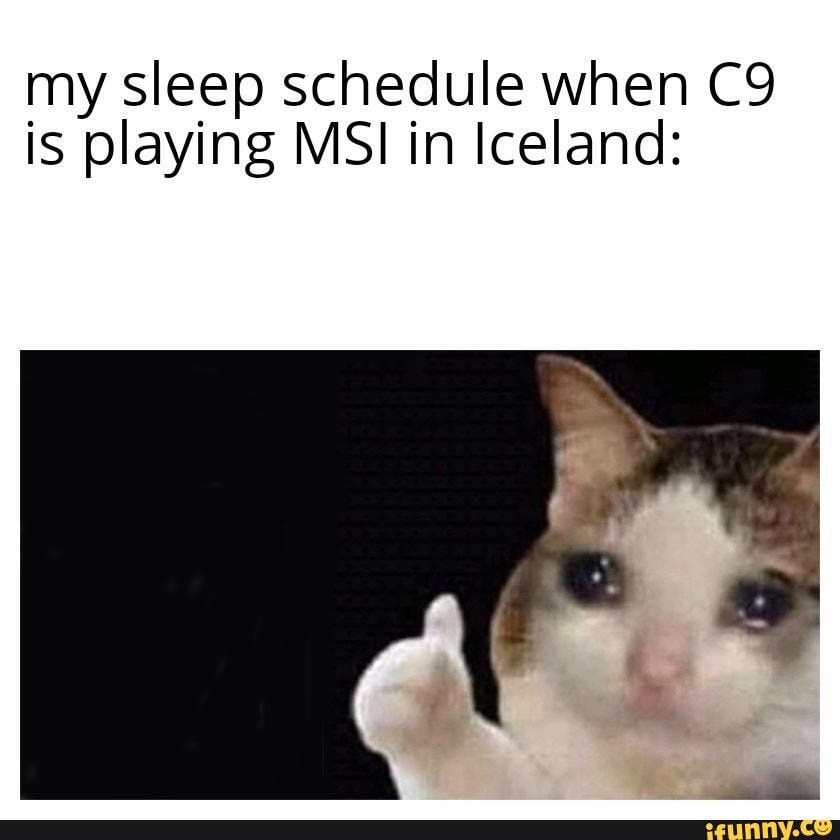C9 MSI memes 1 - my sleep schedule when is playing MSI in Iceland: - iFunny