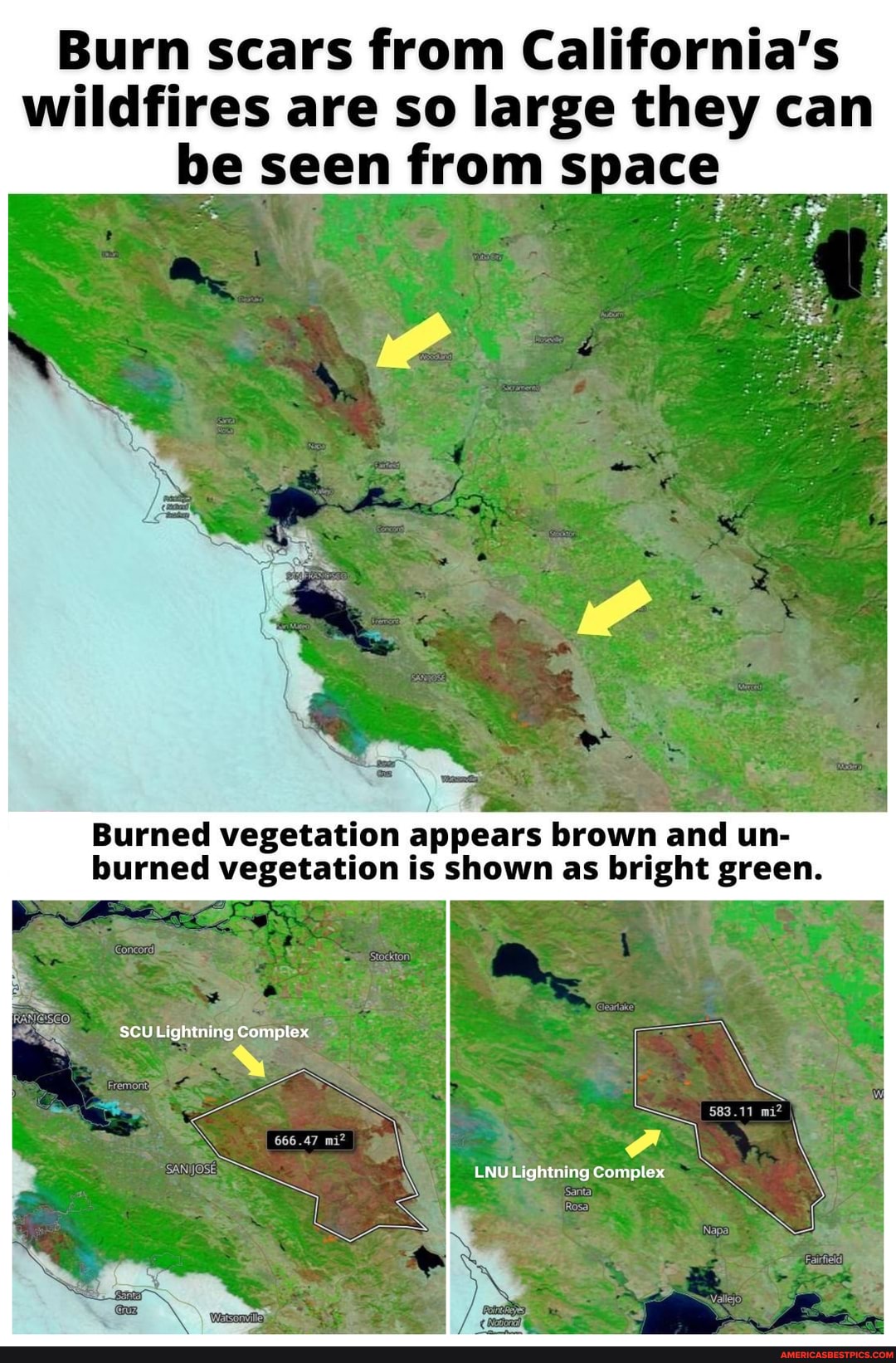 Burn scars from California's wildfires are so large they can be seen ...