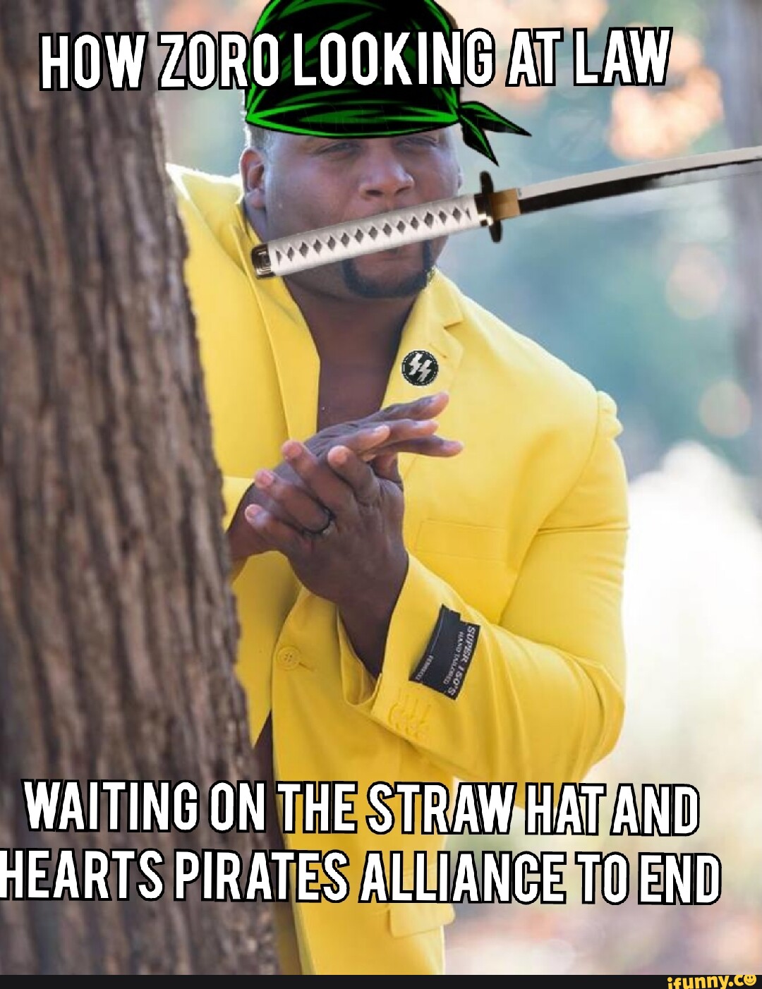 HOW ZORO LOOKING AT LAW WAITING ON THE STRAW HAT AND HEARTS PIRATES ...