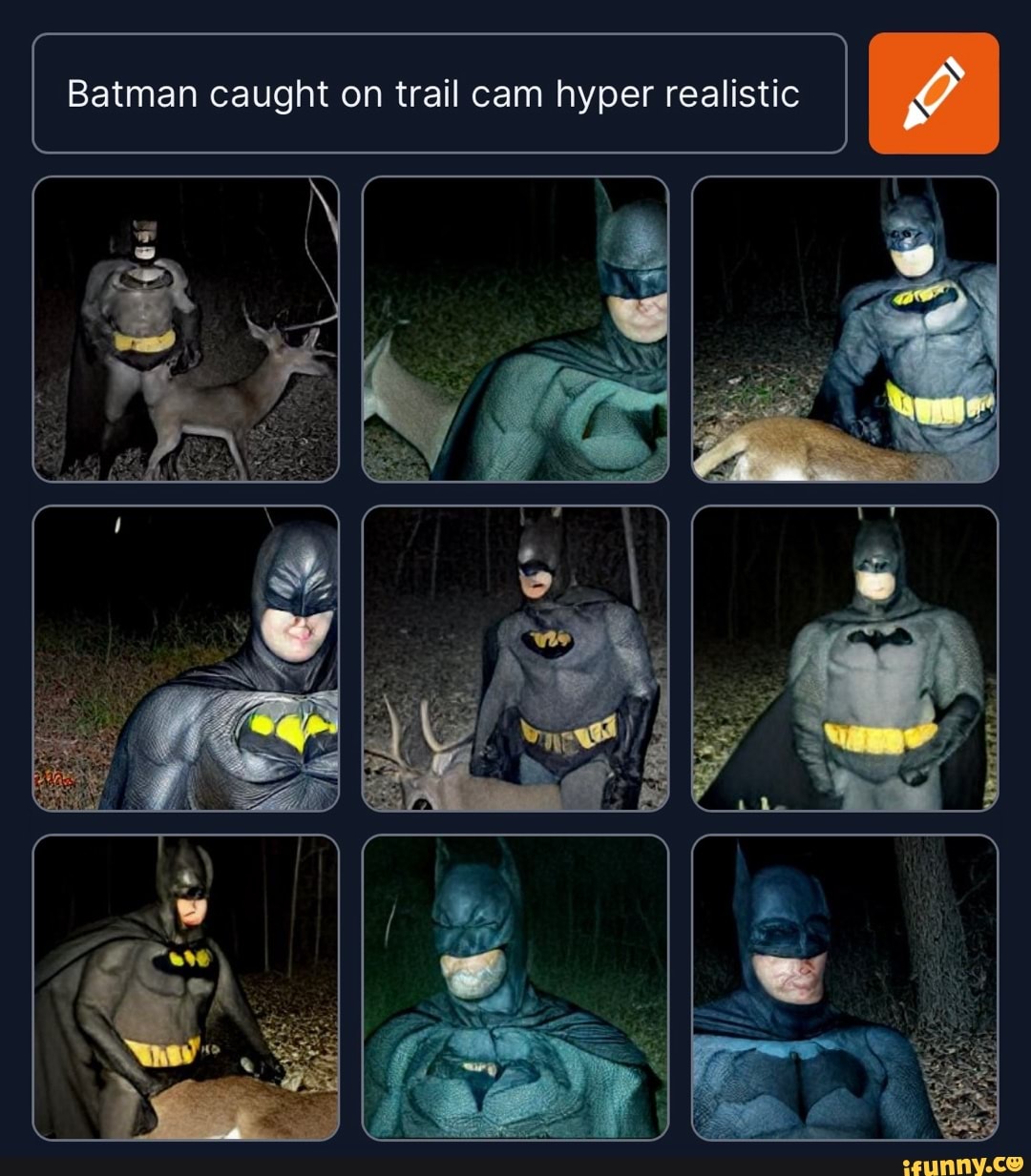 Batman caught on trail cam hyper realistic - iFunny