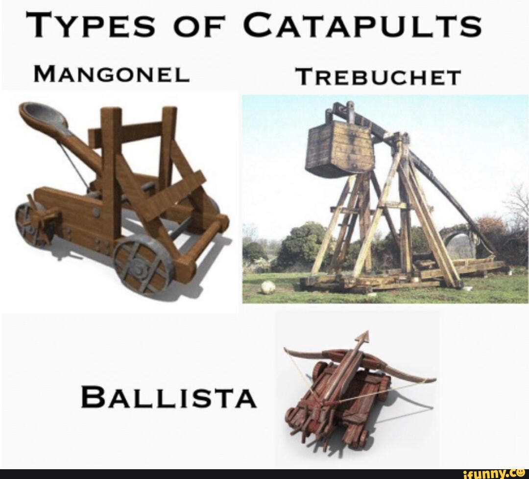 TYPES OF CATAPULTS MANGONEL BALLISTA - )