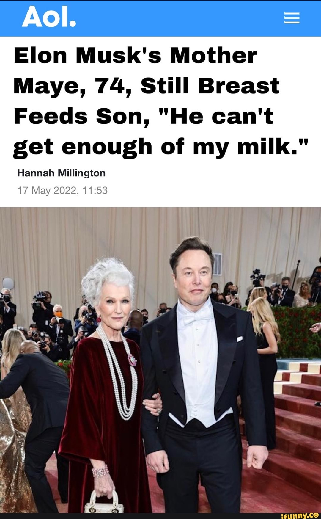 Aol. Elon Musk's Mother Maye, 74, Still Breast Feeds Son, "He can't get ...