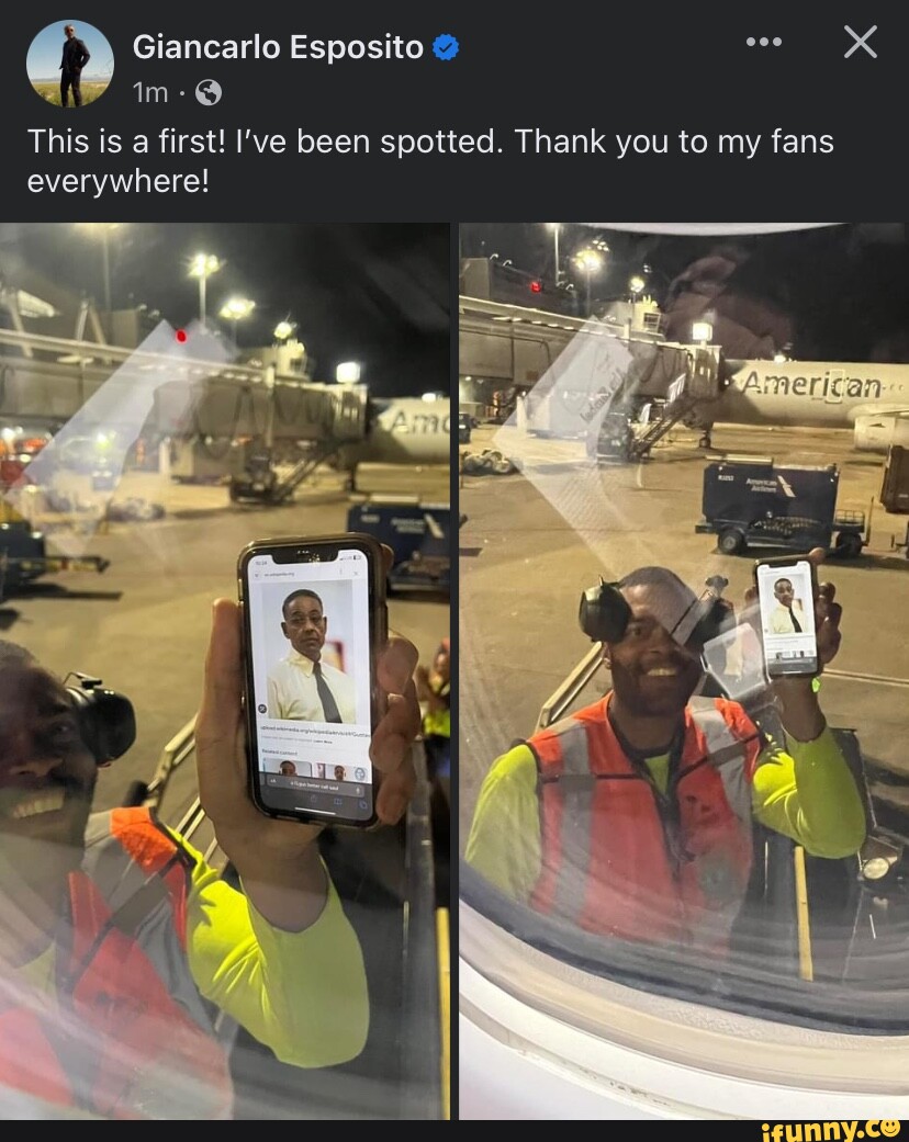 Giancarlo Esposito This is a first! I've been spotted. Thank you to my ...