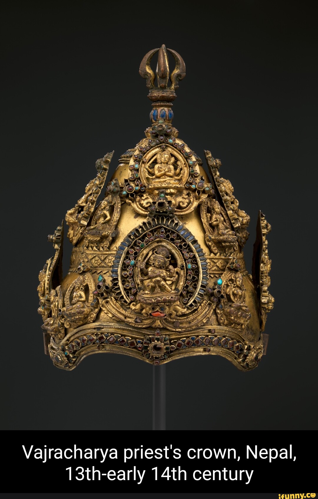 Vajracharya priest's crown, Nepal, 13th-early 14th century - iFunny