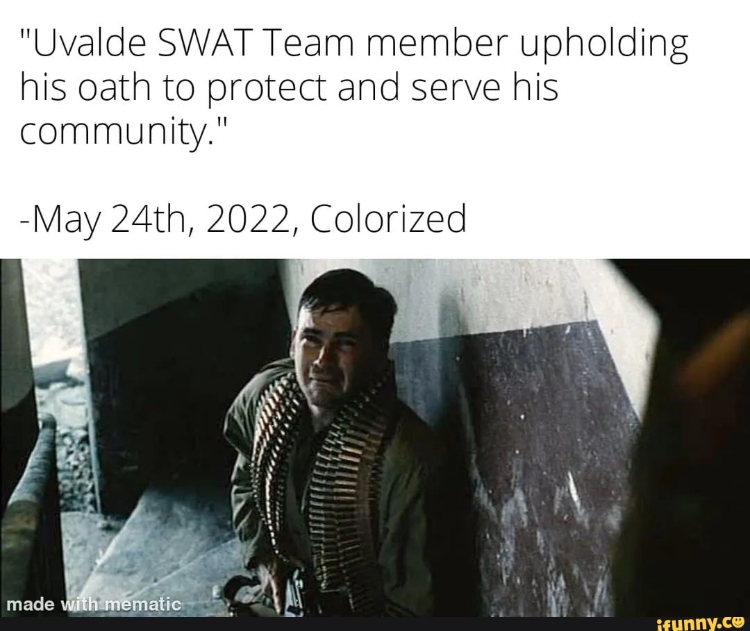 "Uvalde SWAT Team member upholding his oath to protect and serve his ...