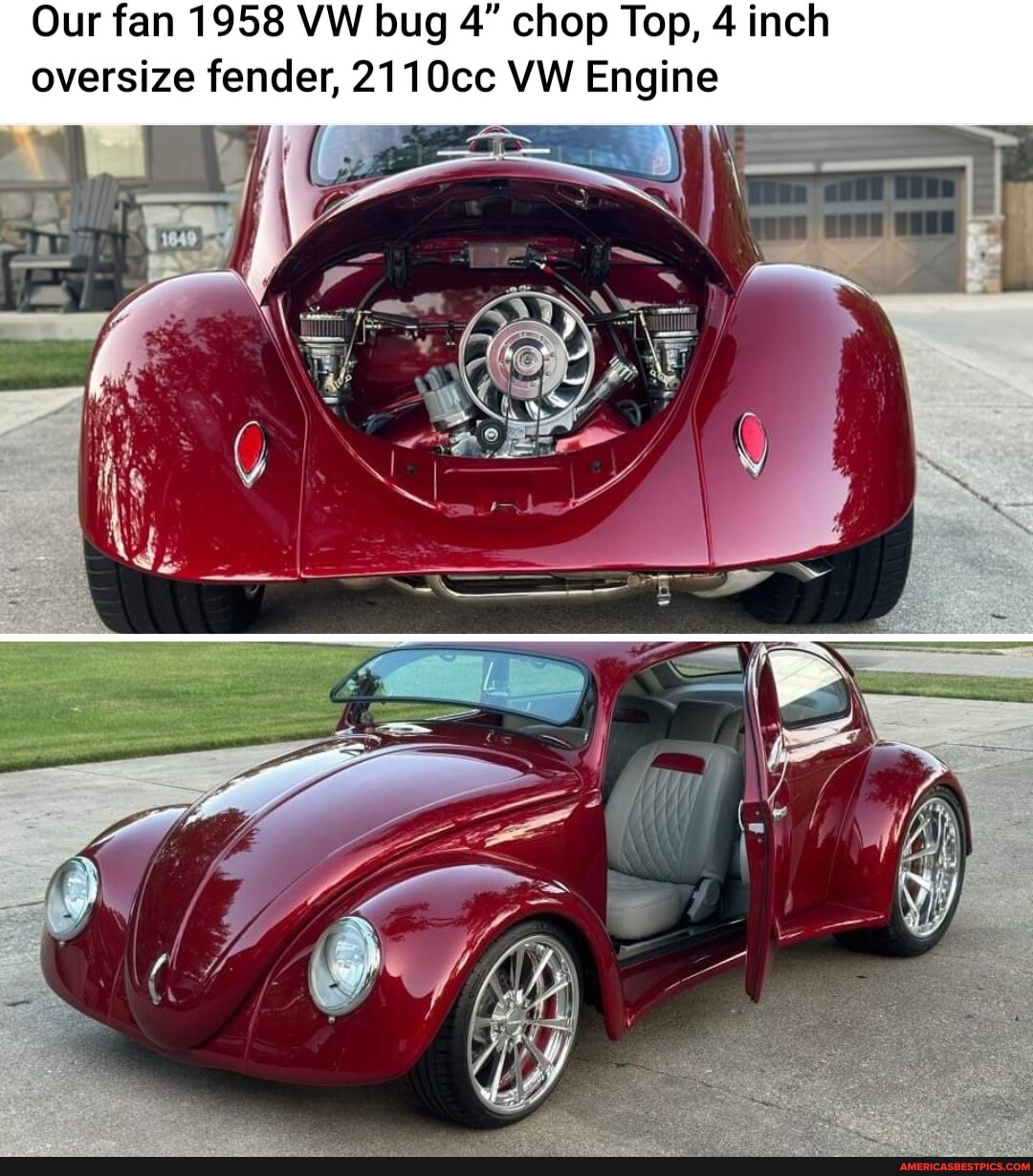 Our fan 1958 VW bug 4" chop Top, 4 inch oversize fender, 2110cc VW ...