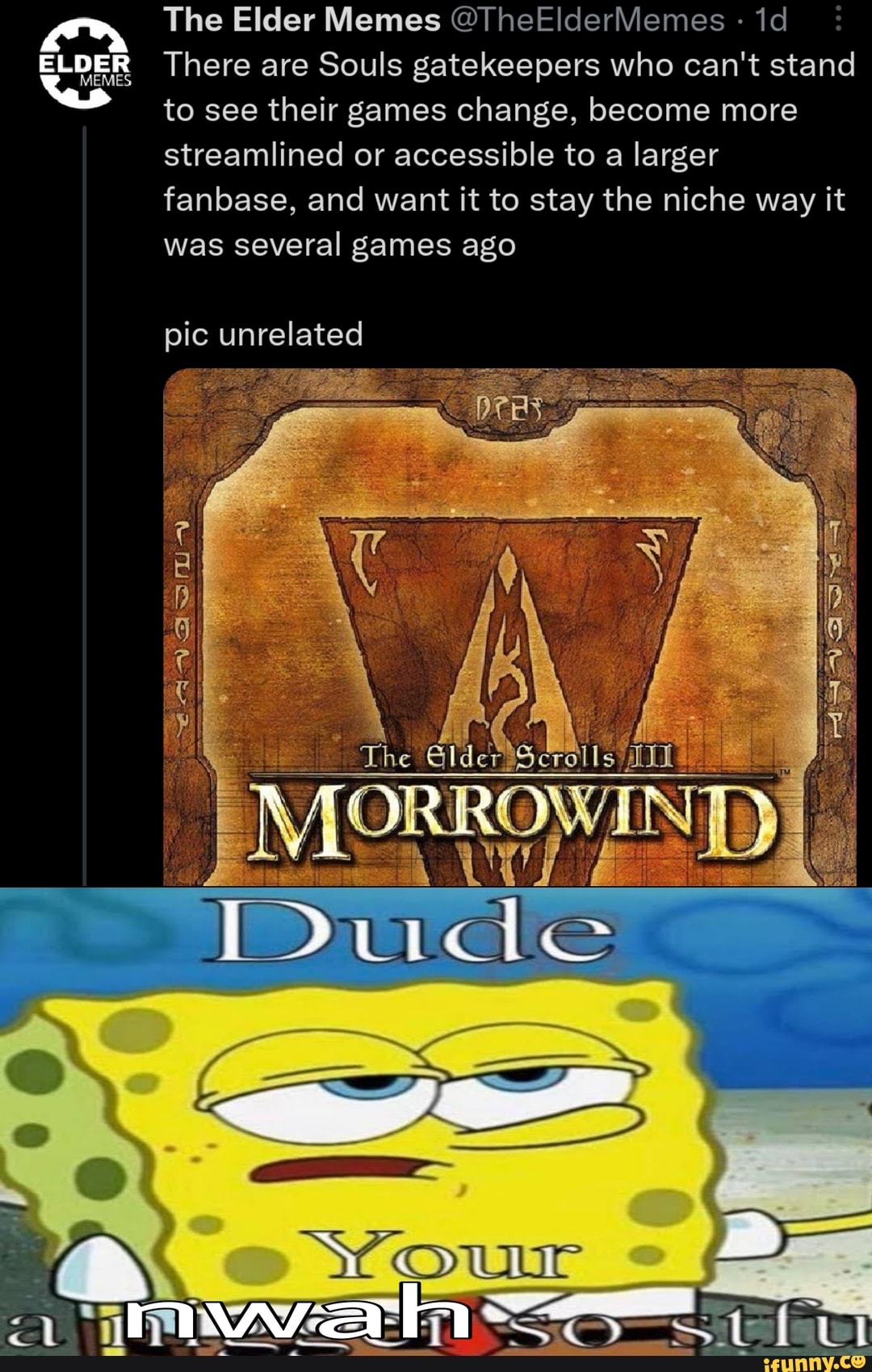 The Elder Memes @TheElderMemes - id ELDER There are Souls gatekeepers ...