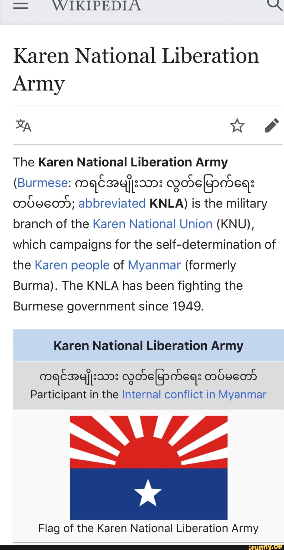 Karen National Liberation Army The Karen National Liberation Army 00860 ...