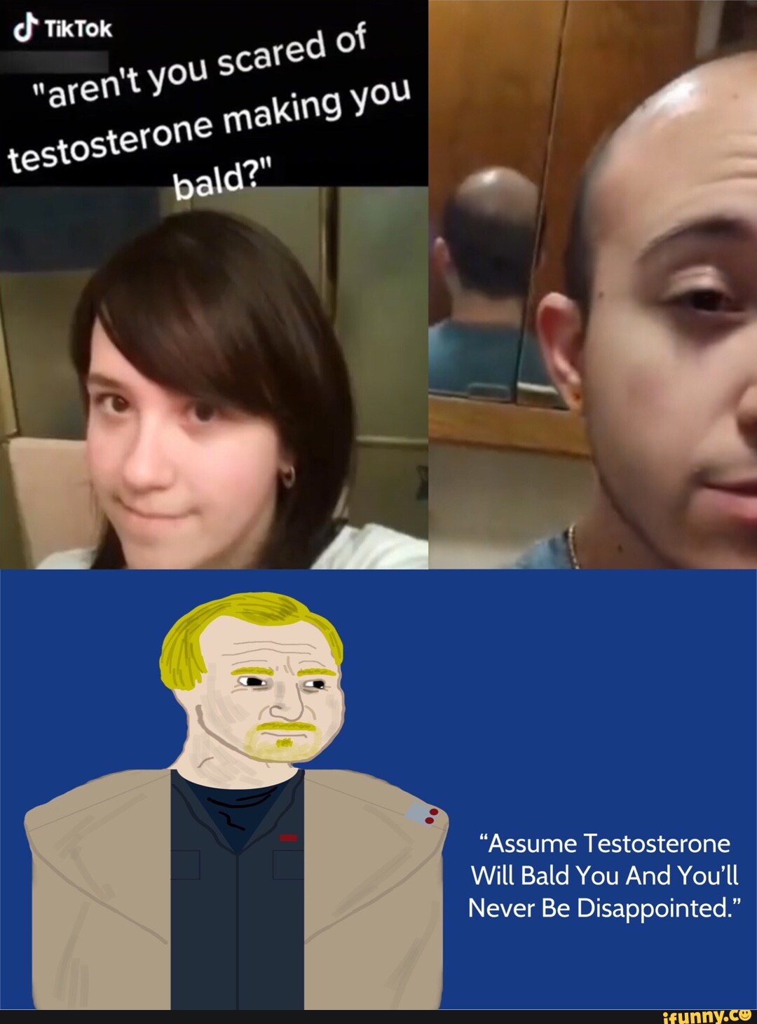 TikTok of rentt you ar qe making yo "Assume Testosterone Will Bald You ...