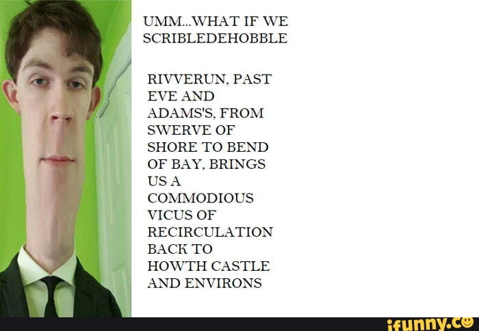 UMM...WHAT IF WE SCRIBLEDEHOBBLE RIVVERUN, PAST EVE AND ADAMS'S, FROM ...