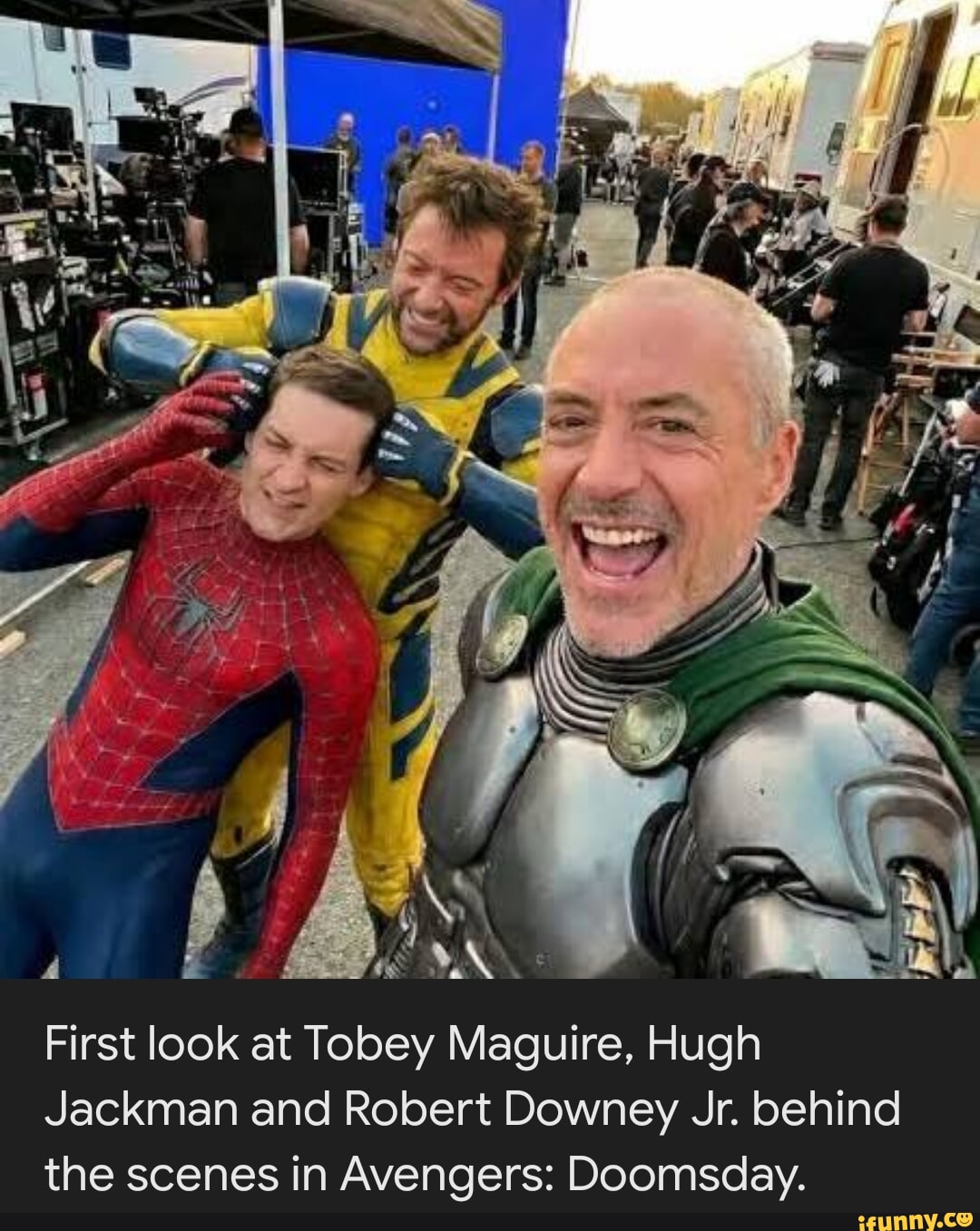 First look at Tobey Maguire, Hugh Jackman and Robert Downey Jr. behind ...