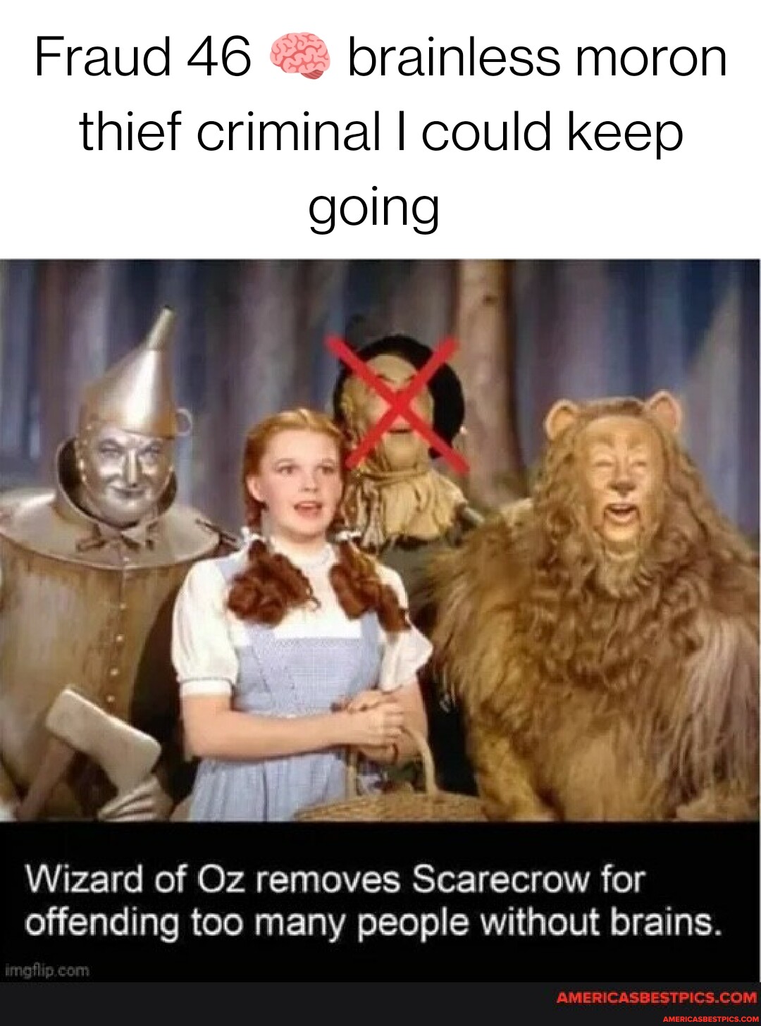Fraud 46 brainless moron thief criminal I could keep going Wizard of Oz ...