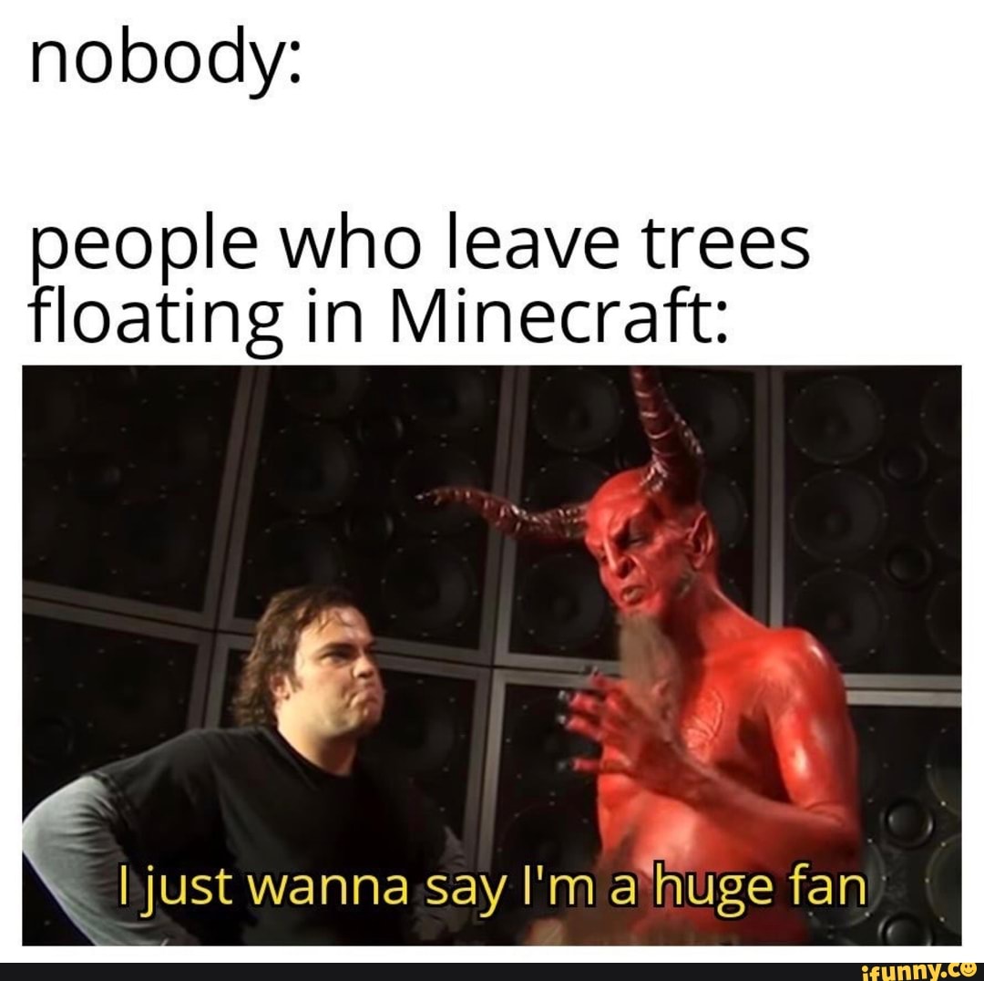 Nobody: people who leave trees floating in Minecraft: I just wanna say ...