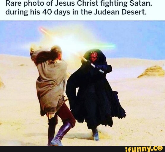 Rare photo of Jesus Christ fighting Satan, during his 40 days in the ...