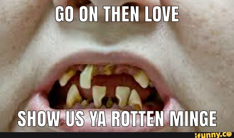 GO ON THEN LOVE SHOW US VO ROTTEN MINGE - iFunny