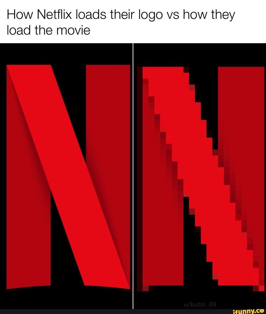 How Netflix loads their logo vs how they load the movie - iFunny