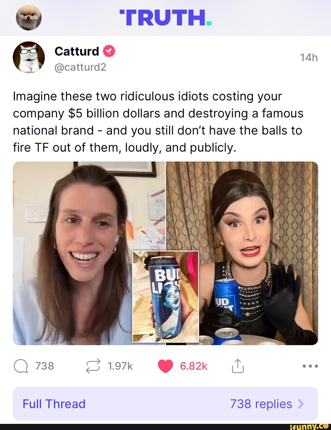 'TRUTH Catturd @catturd2 Imagine these two ridiculous idiots costing ...