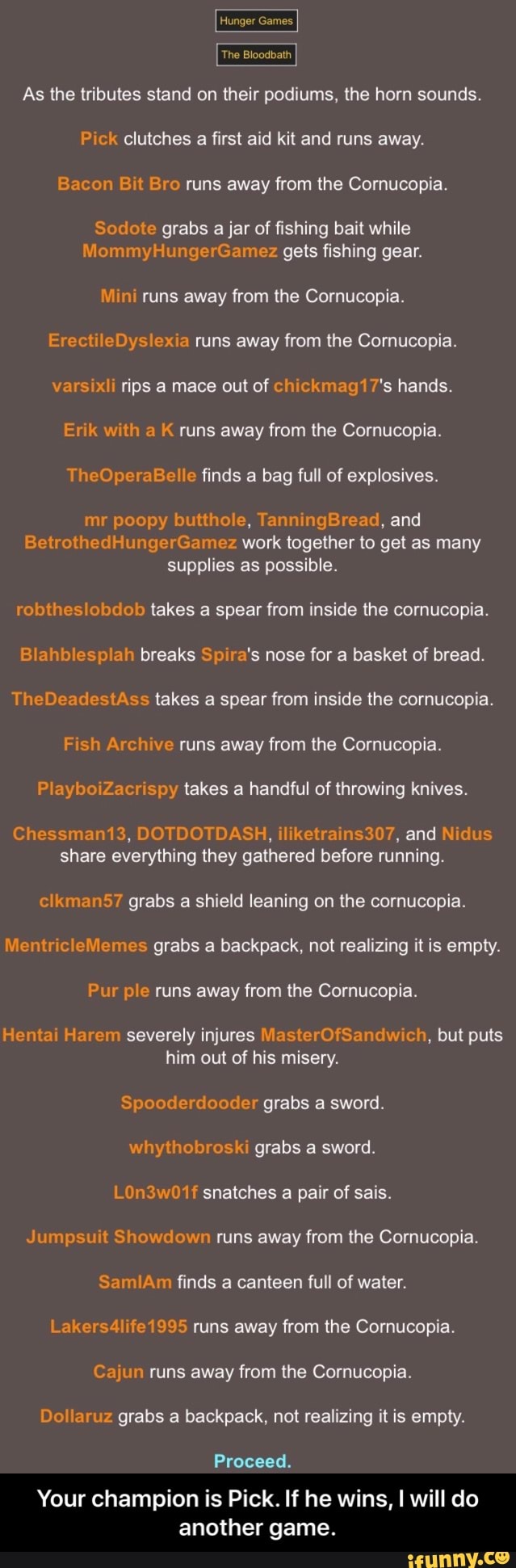 Hunger Games The Bloodbath As the tributes stand on their podiums, the ...