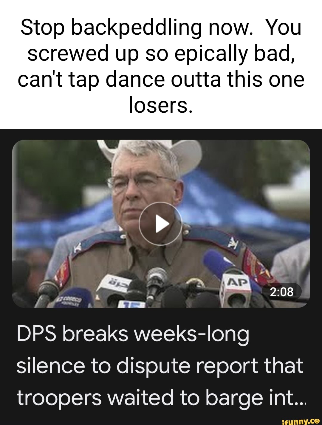 Stop backpeddling now. You screwed up so epically bad, cant tap dance ...