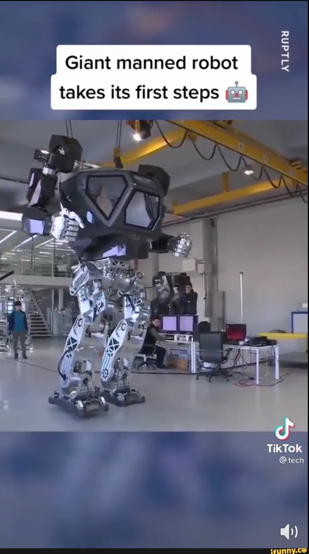 Giant manned robot takes its first steps TikTok @tech - iFunny