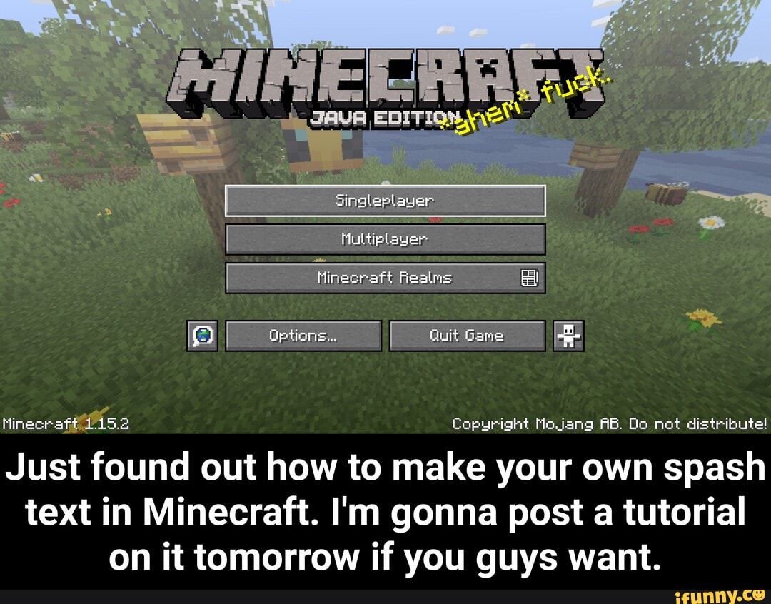 Splashtext memes. Best Collection of funny Splashtext pictures on iFunny