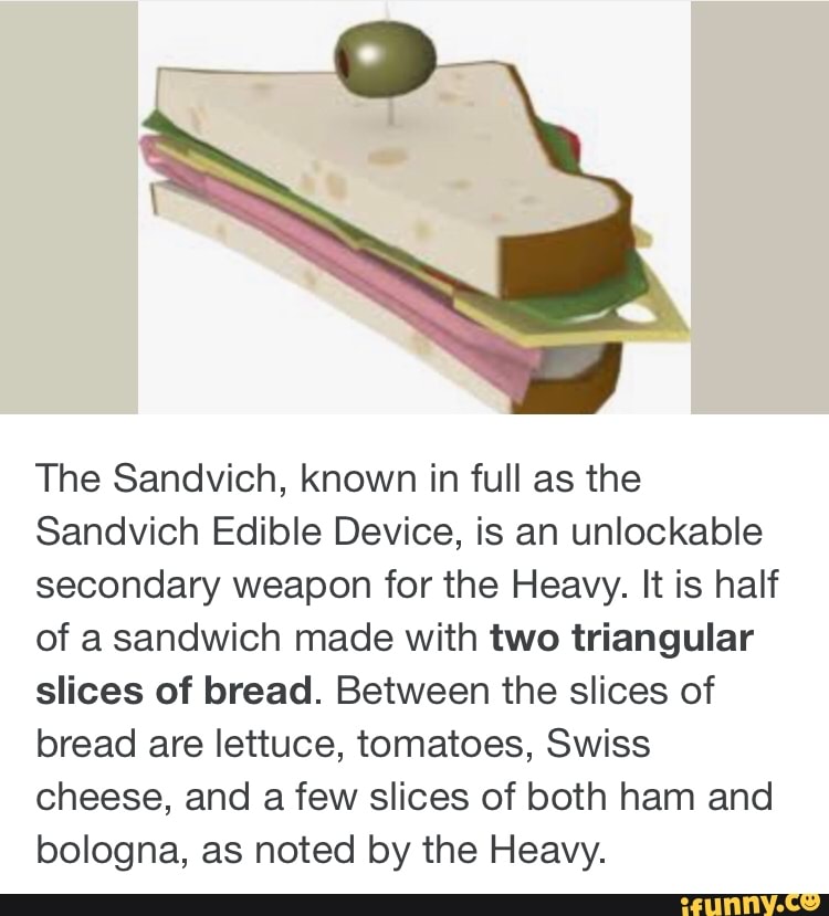 The Sandvich, known in full as the Sandvich Edible Device, is an ...
