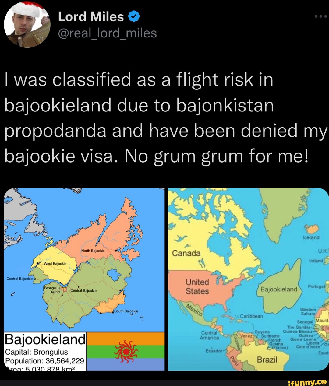 Lord Miles @real_lord_miles I was classified as a flight risk in ...