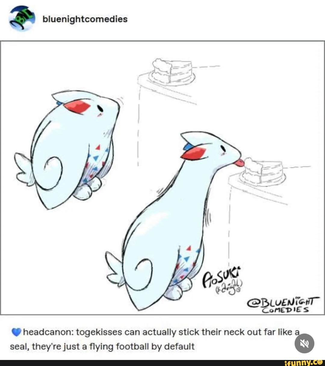 Bluenightcomedies headcanon: togekisses can actually stick their neck ...