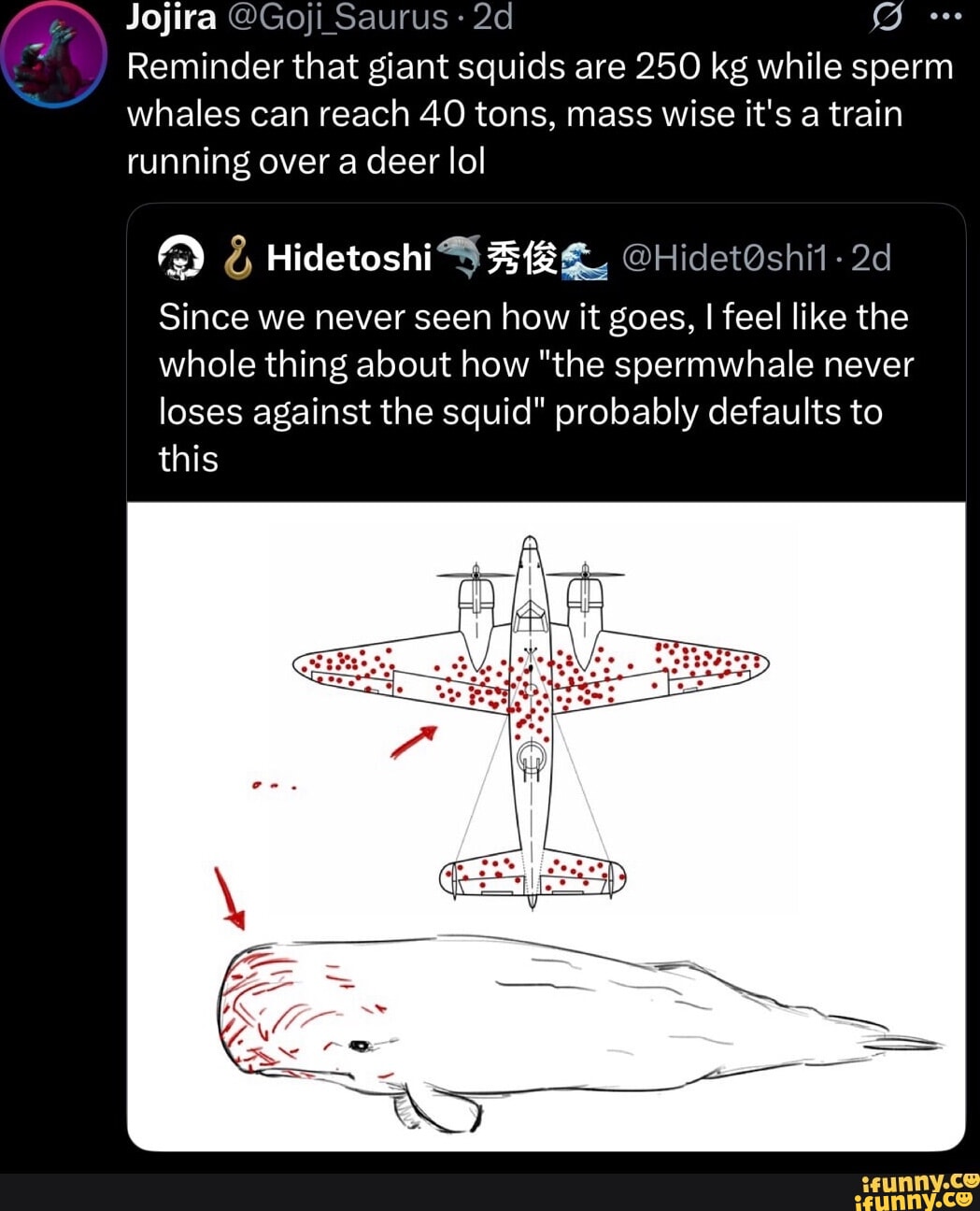 Jojira @Goji_ Saurus Hidetoshi Reminder that giant squids are 250 kg ...