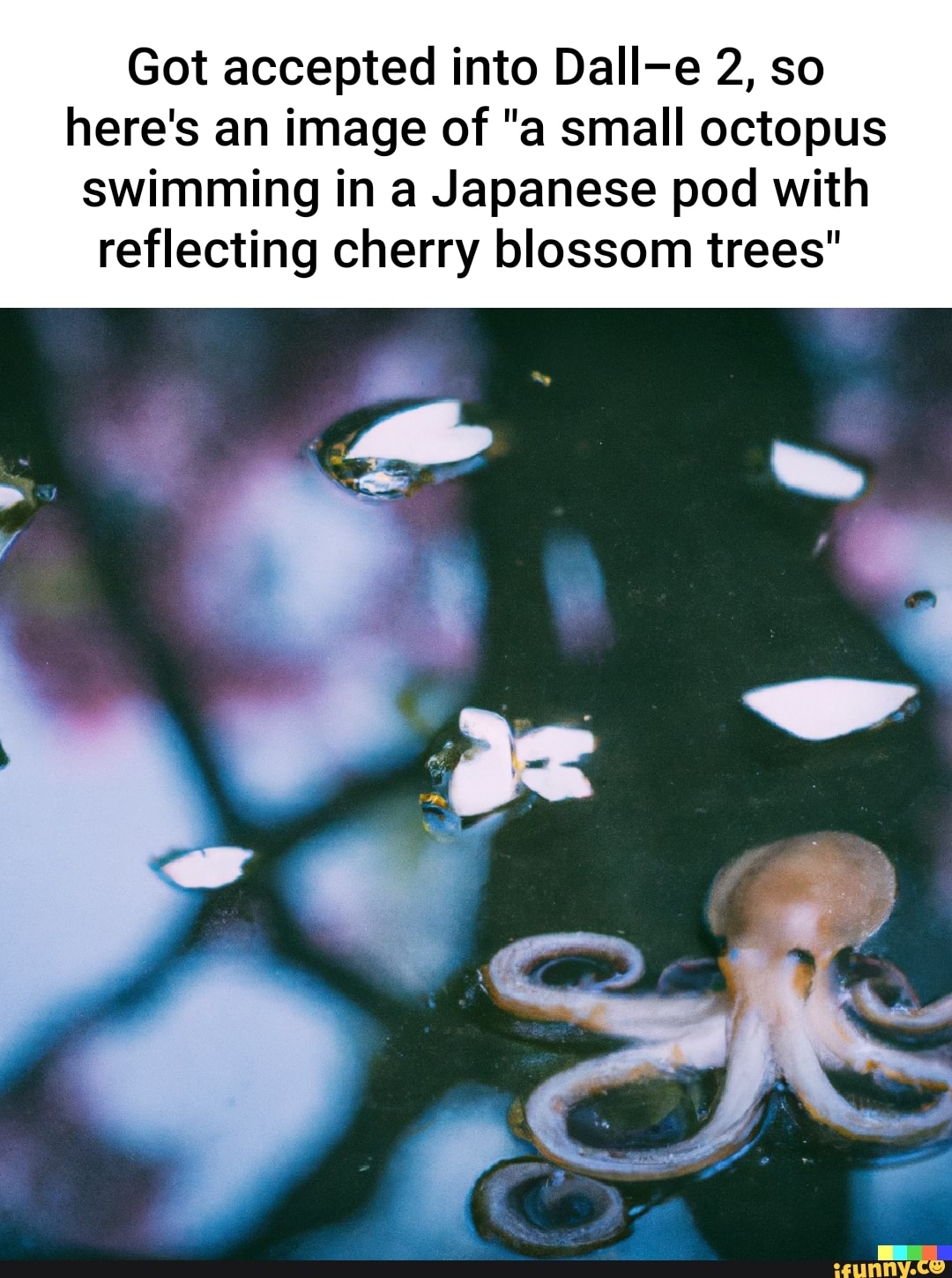 Got accepted into Dall-e 2, so here's an image of "a small octopus ...