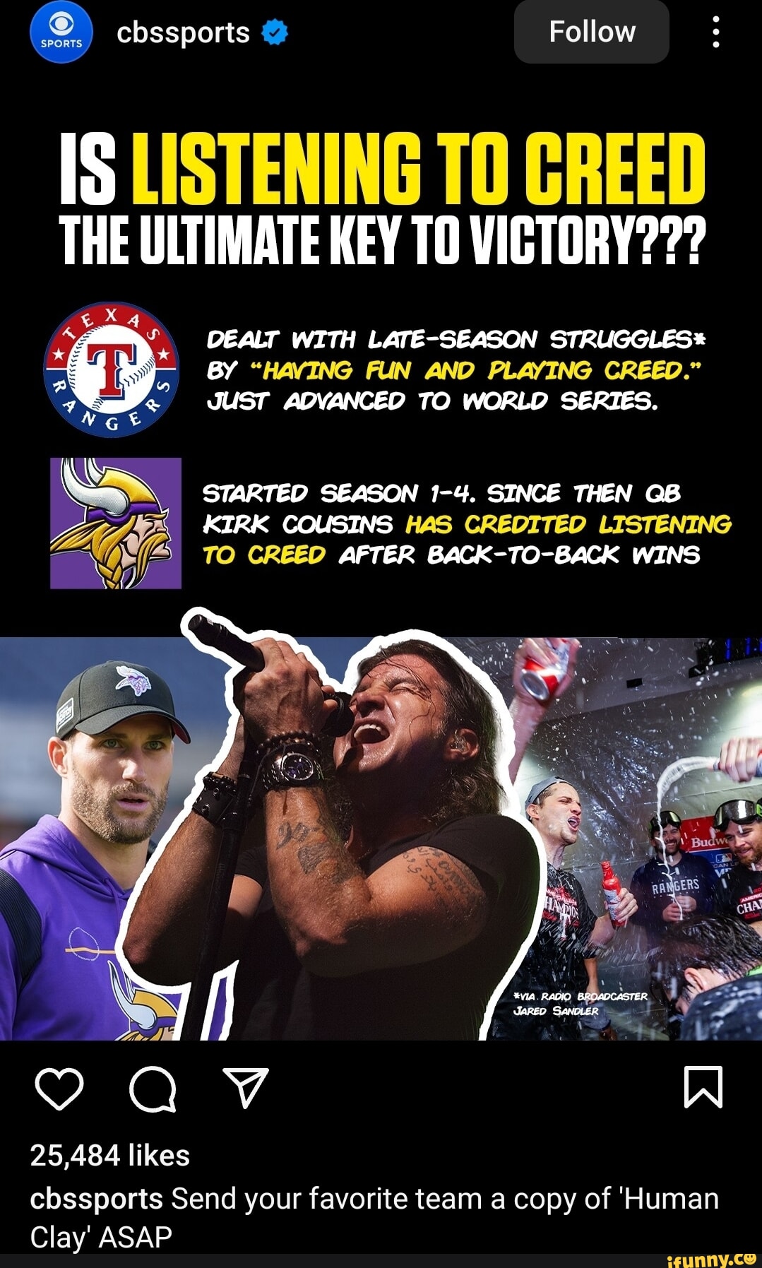 Chssports Follow IS LISTENING TO CREED THE ULTIMATE KEY TO VICTORY ...
