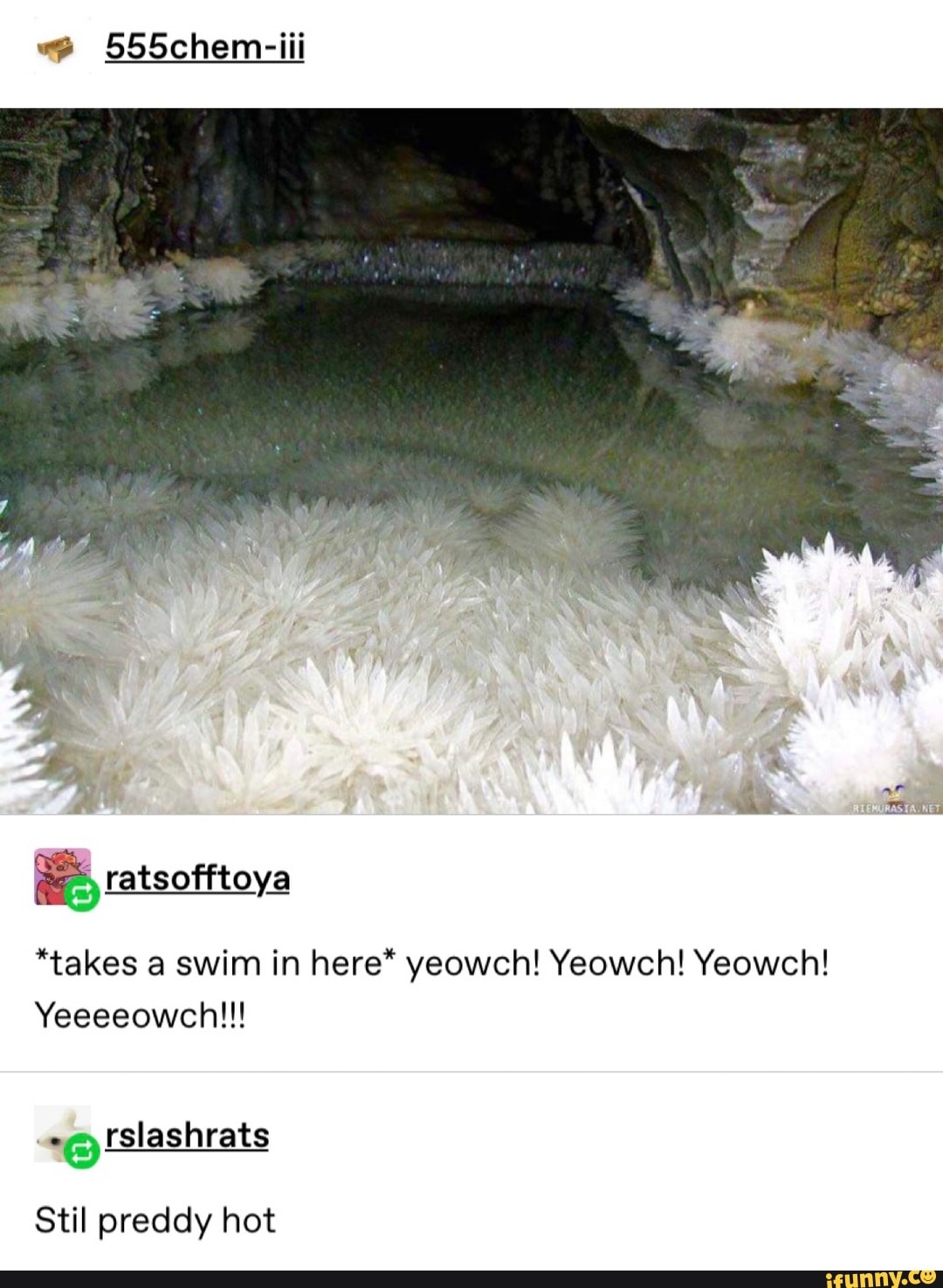 555chem-iii *takes a swim in here* yeowch! Yeowch! Yeowch! Yeeeeowch ...