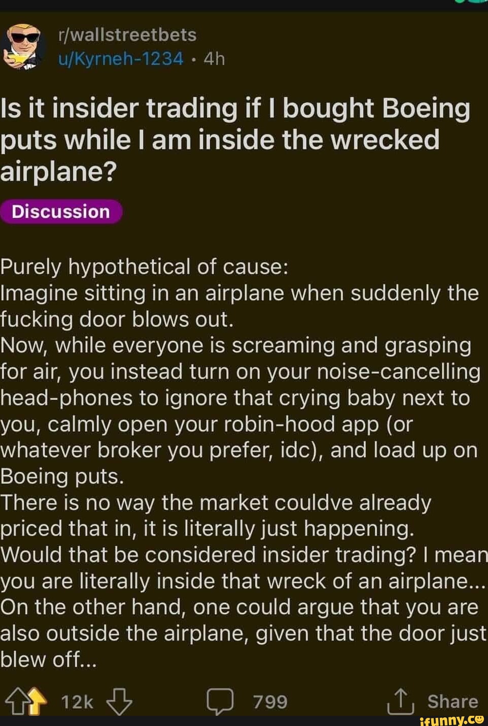MANE neh 1234 Is it insider trading if I bought Boeing puts while I am ...