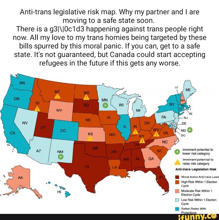 Anti-trans legislative risk map. Why my partner and I are moving to a ...