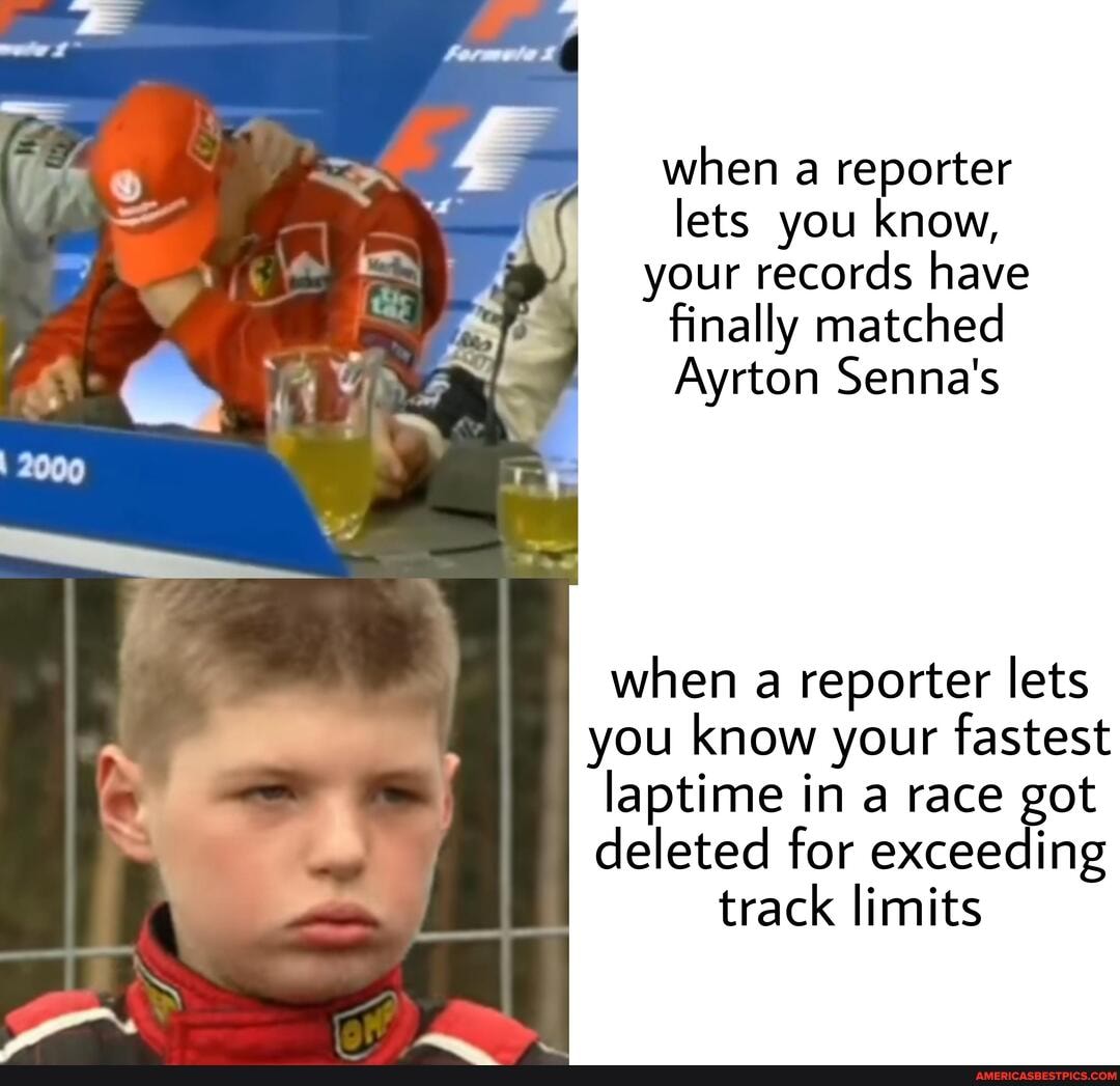 When a reporter lets you know, your records have finally matched Ayrton ...
