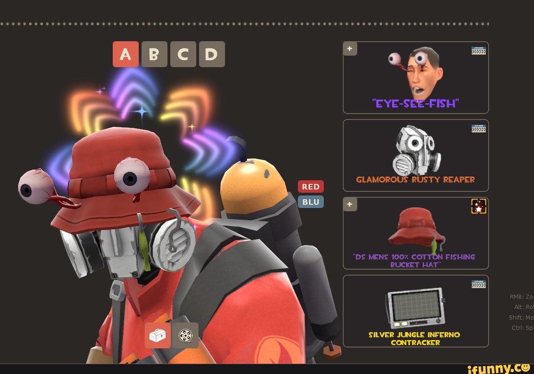 Ea@ = "EYE- GLAMOROUS RUSTY REAPER "DS MENS 100% COT' FISHING BUCKET ...