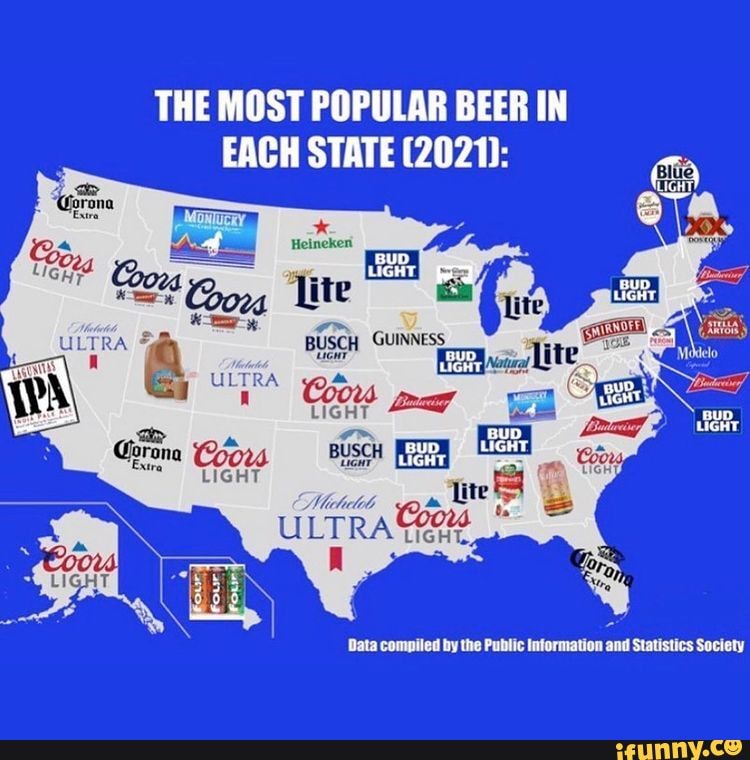 THE MOST POPULAR BEER IN EACH STATE (2021): BUSCH GUINNESS Data ...