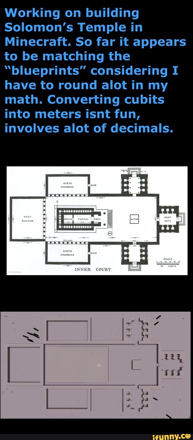 Working on building Solomon's Temple in Minecraft. So far it appears to ...