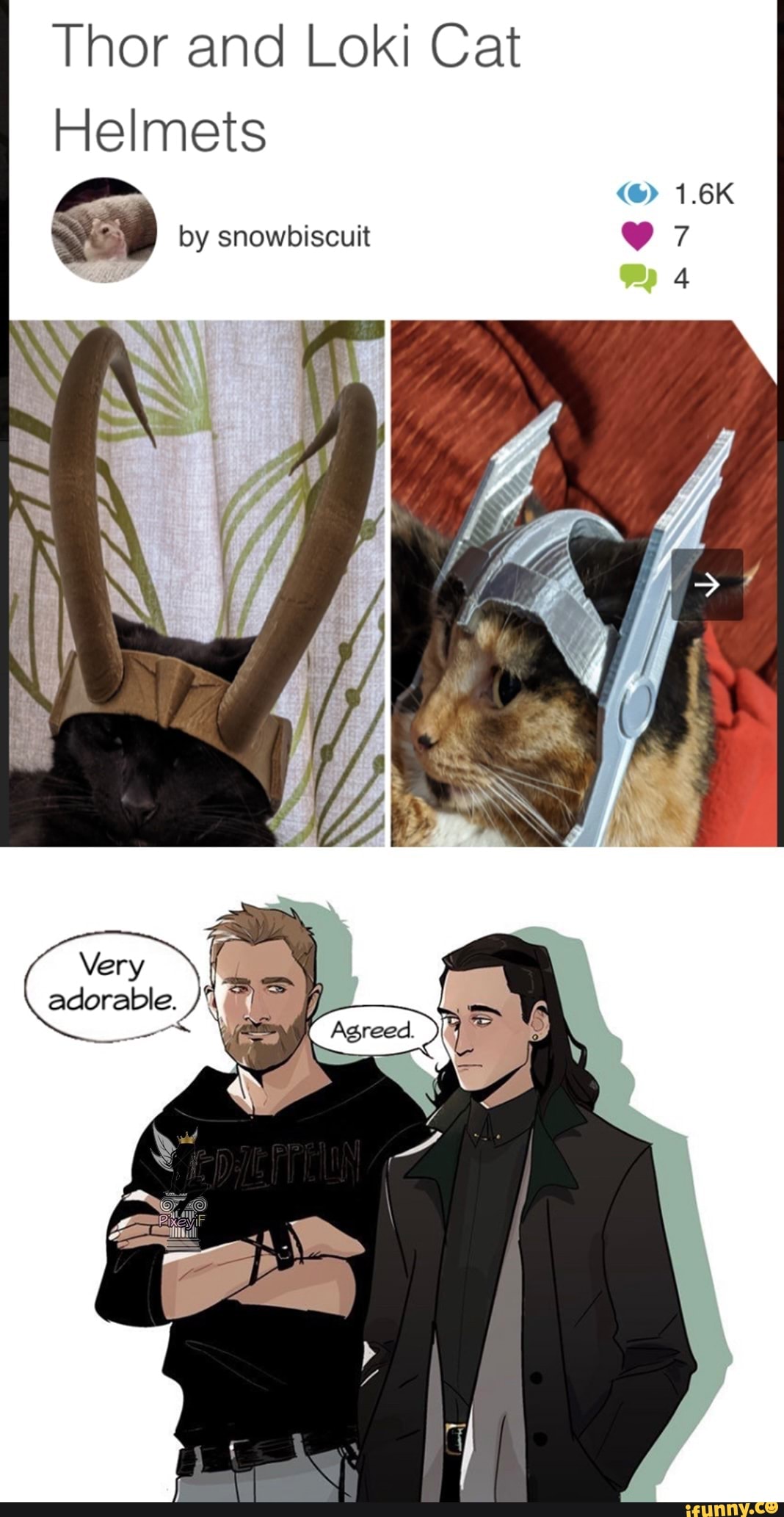 Thor and Loki Cat Helmets 1.6K by snowbiscuit 7 Very adorable. - iFunny